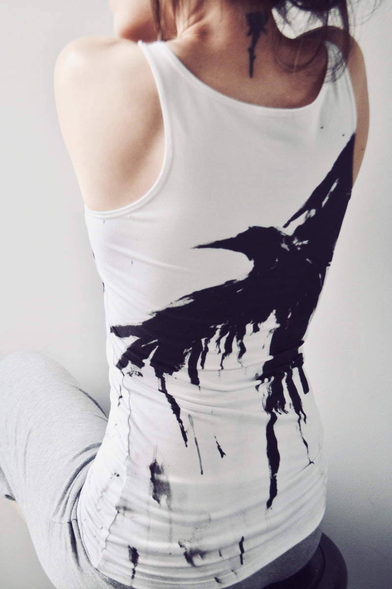 Crow IX Fitted Tank Top - KALMAKOVA